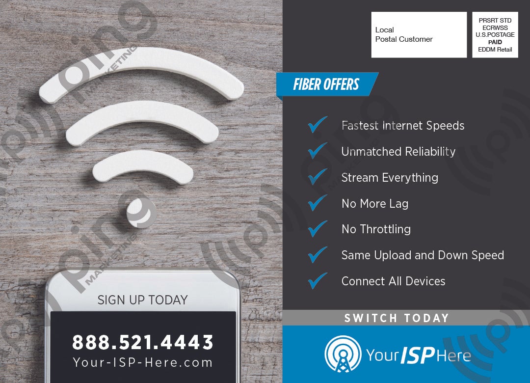 Postcard Design: Fiber Preorder 2 – Ping Marketing